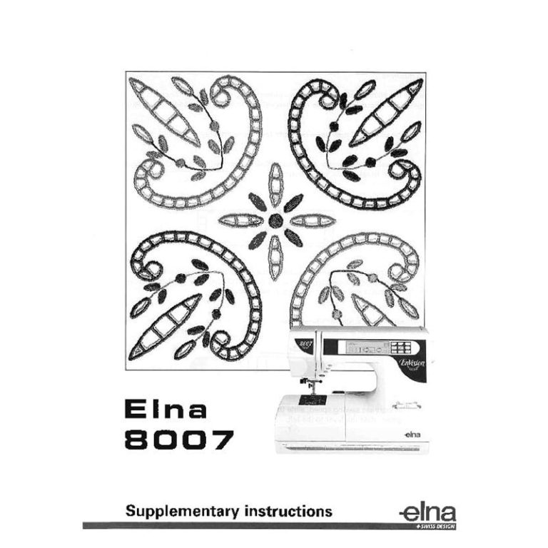 Elna 8007 Instruction Manual PDF Download – Elna Direct
